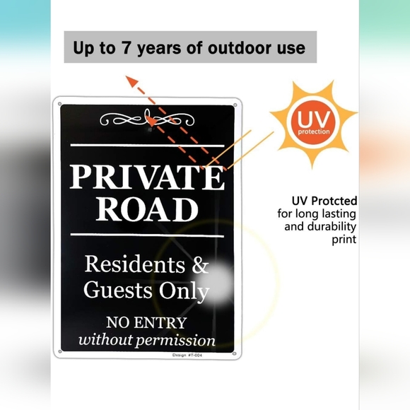 DXSIGN | Other | Private Road Sign Residents Guests Only Access No ...